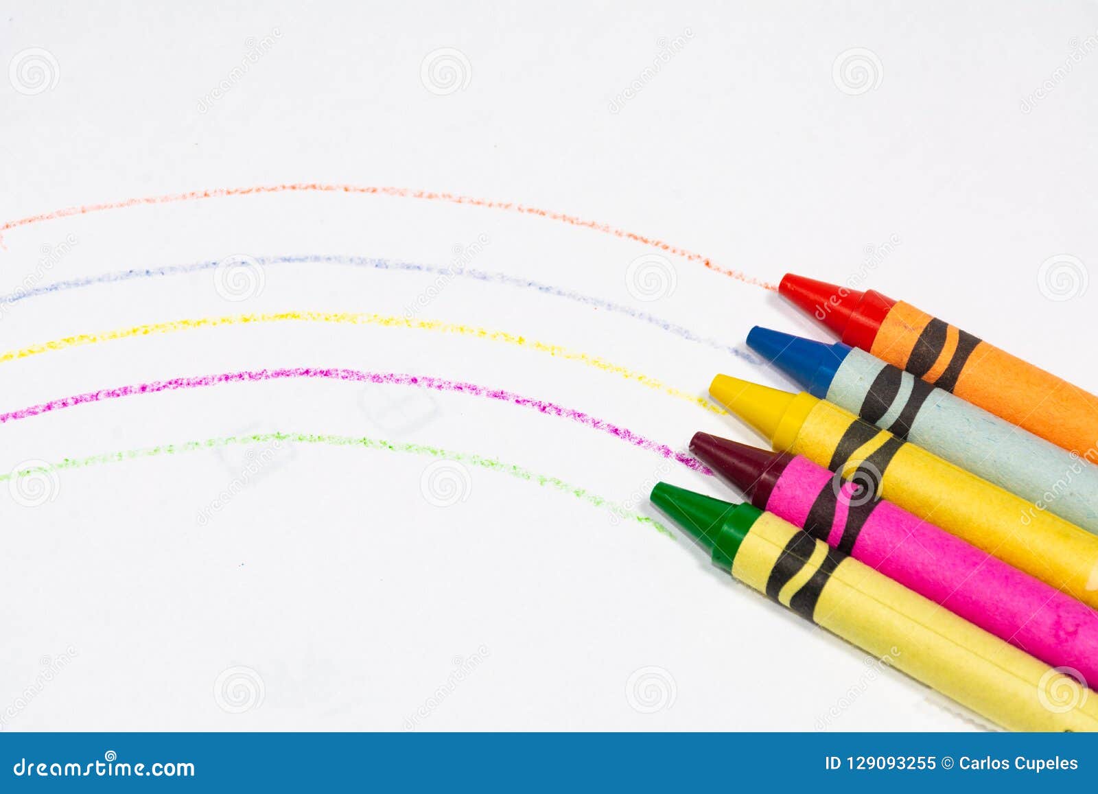 Rainbow Colored with Crayons Stock Image - Image of drawing, learn ...
