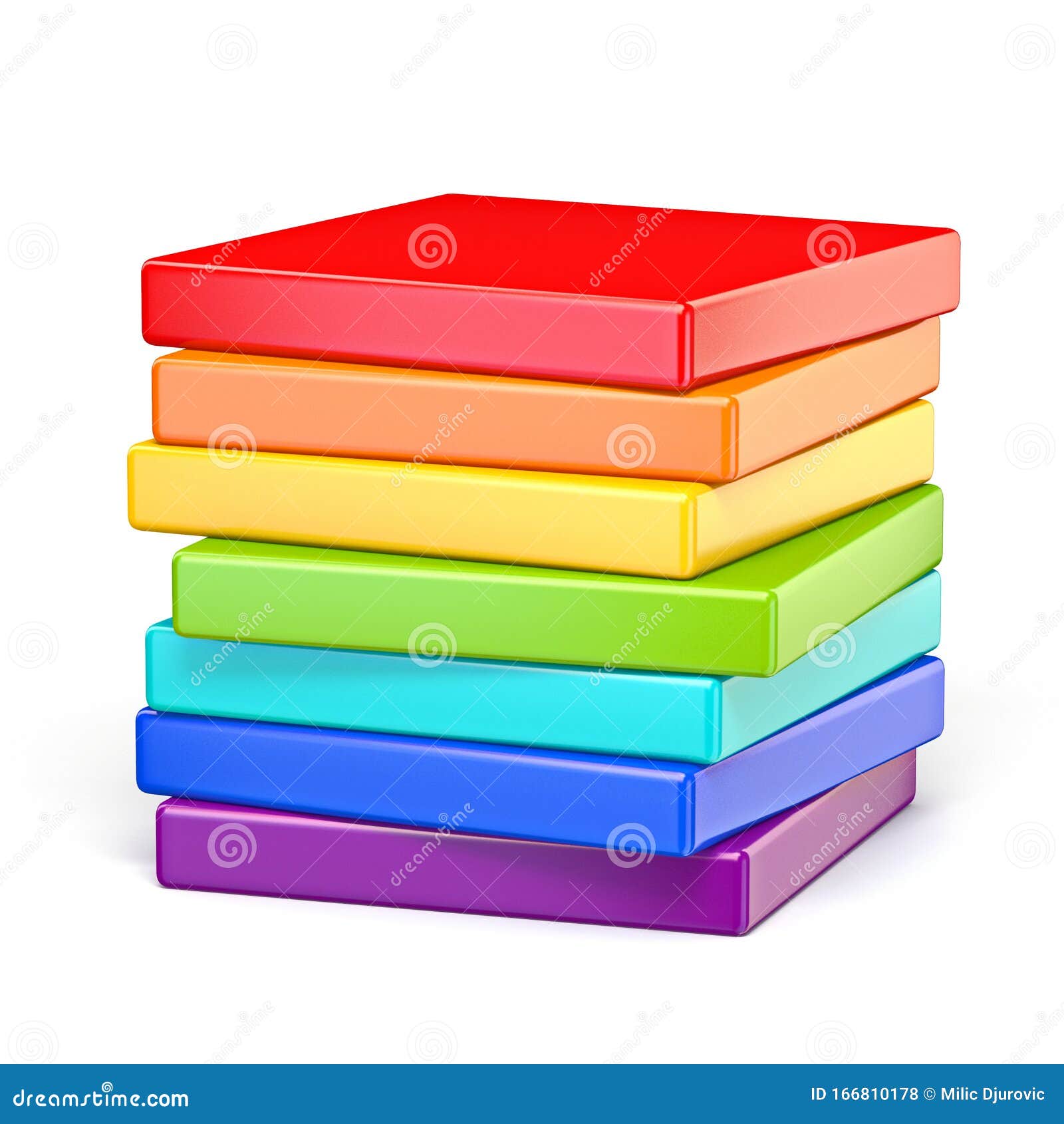Rainbow colored cube 3D stock illustration. Illustration of plastic ...