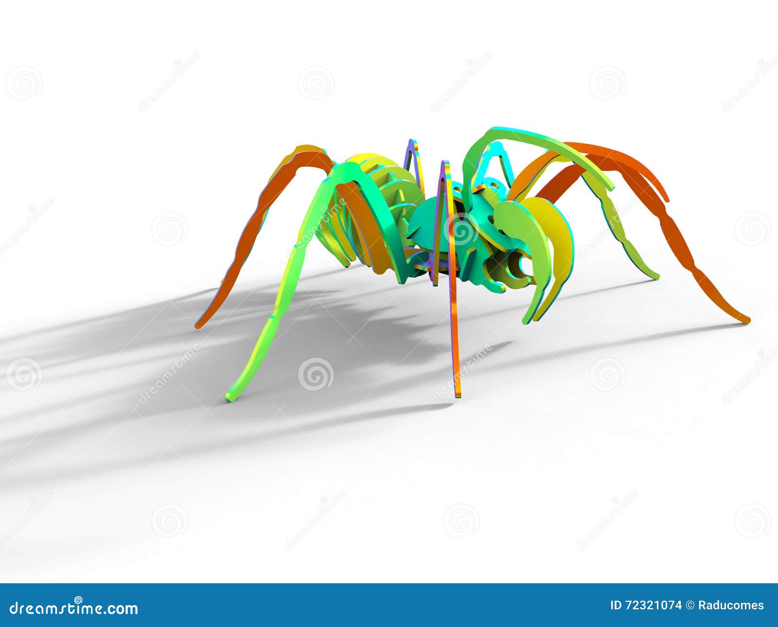 Rainbow Colored 3D Puzzle Spider Stock Illustration - Illustration of ...