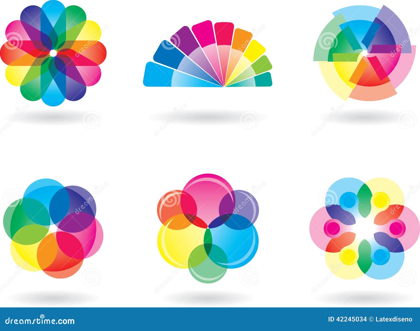 Rainbow Colored Design Elements Stock Vector - Illustration of icon ...