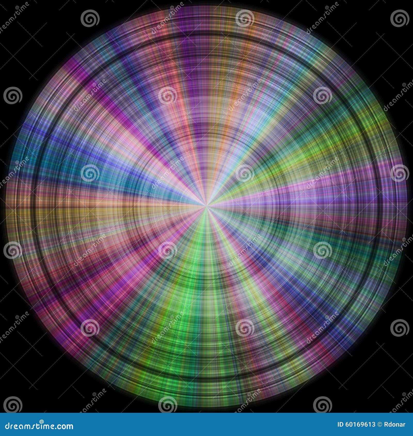 Rainbow Colored Disc, Sphere In Black Background As Hires Texture ...