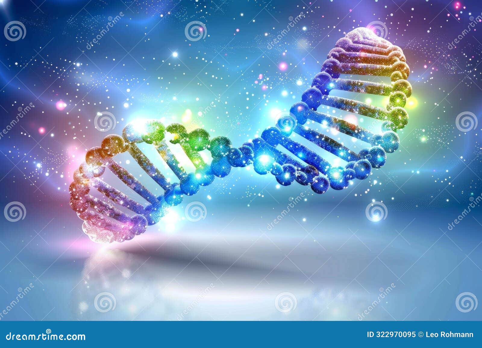 Rainbow Colored DNA Helix on a Bright Background, Symbolizing Diversity ...