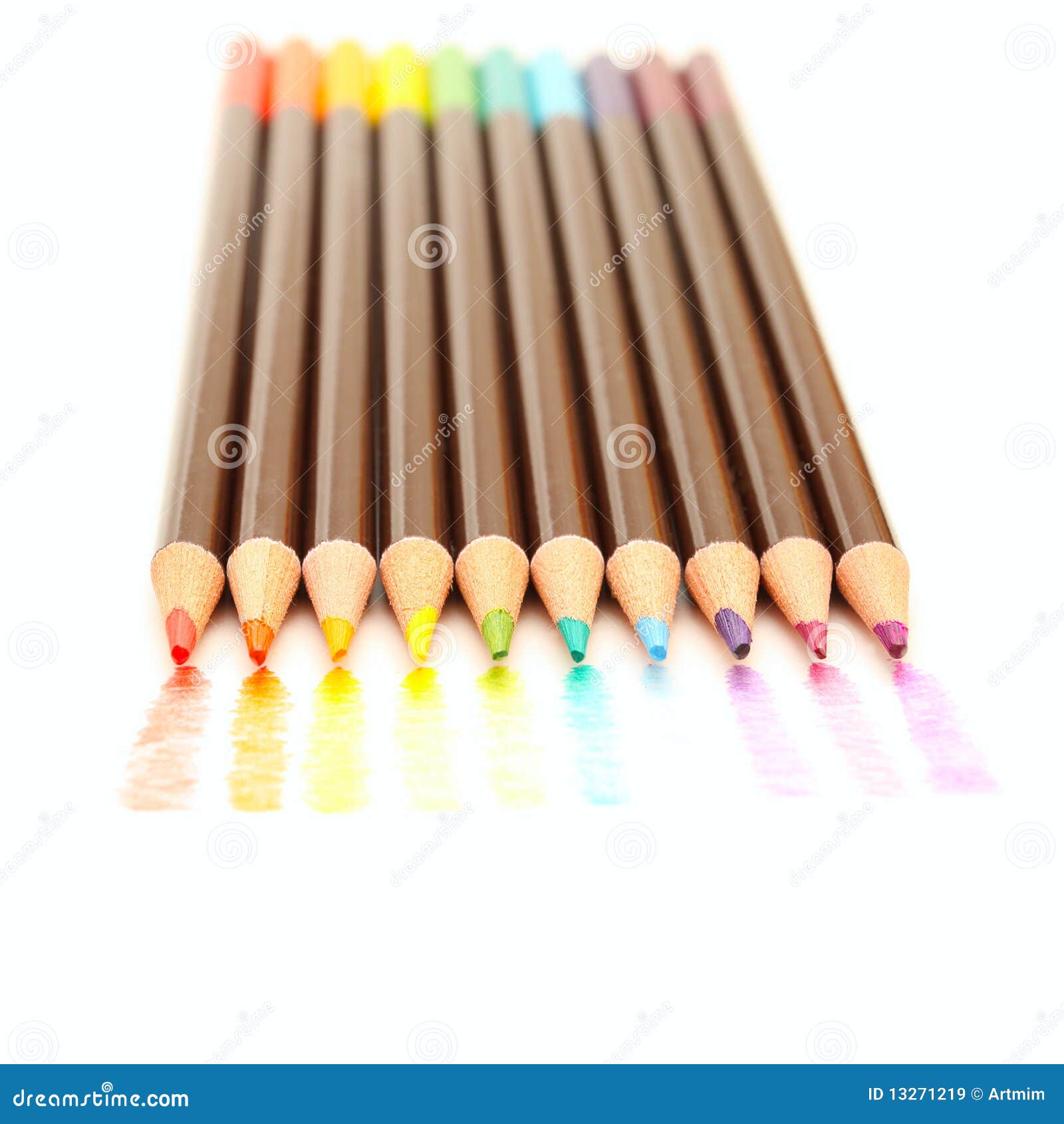 Rainbow Colored Drawing with Color Pencils Stock Image - Image of draw ...