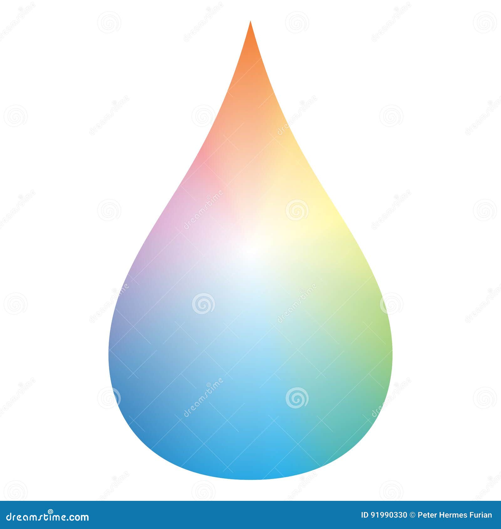 Rainbow Colored Drop stock vector. Illustration of cleanness - 91990330
