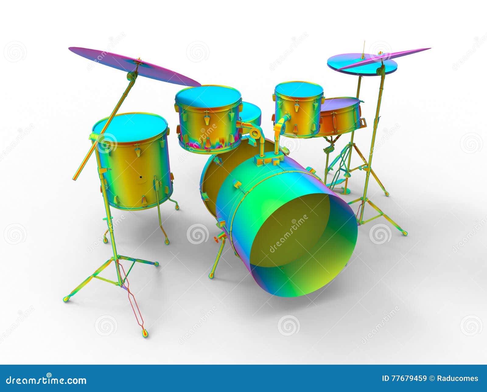 Rainbow Colored Drums Royalty-Free Illustration | CartoonDealer.com ...
