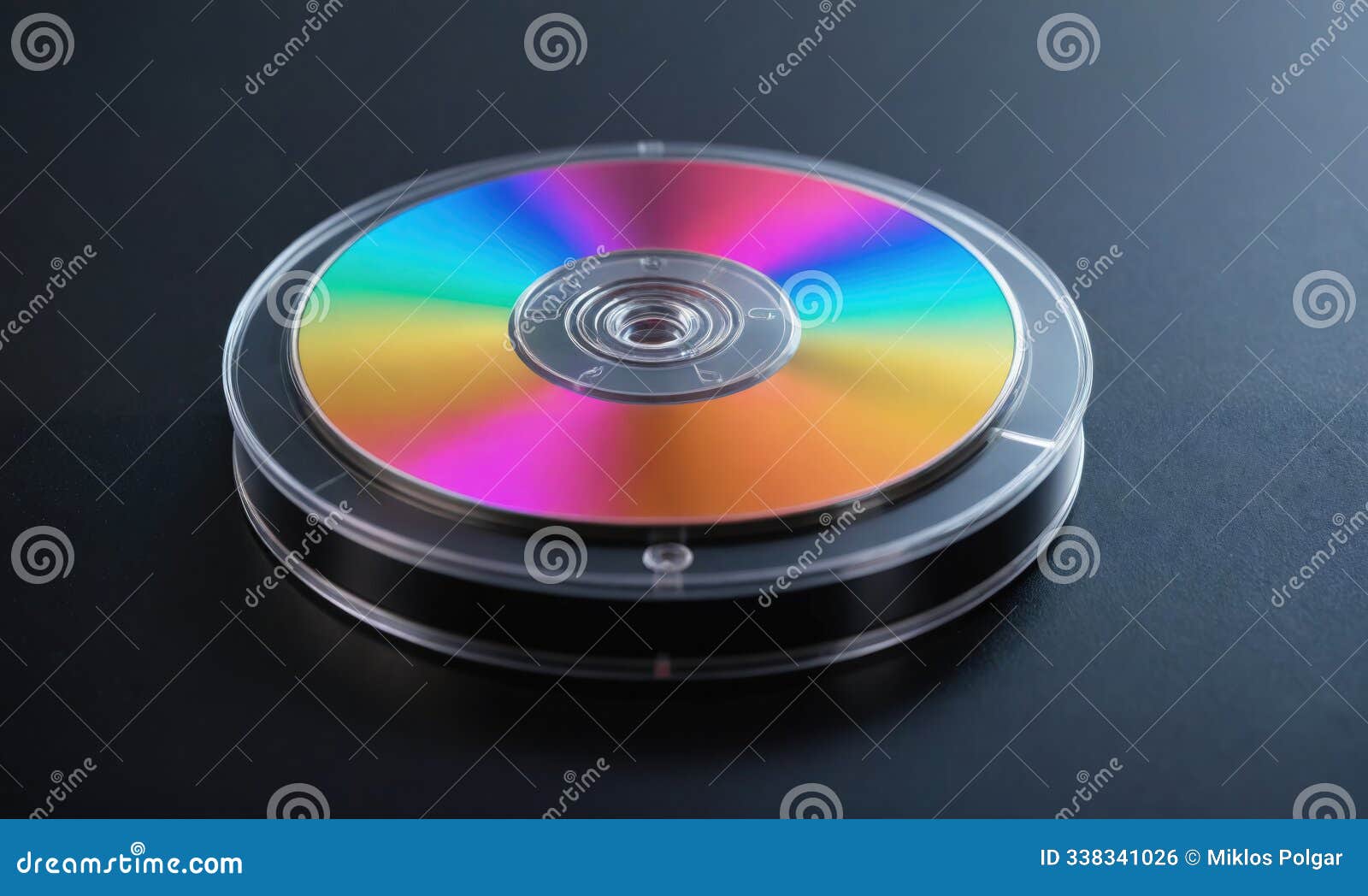 A Rainbow-colored DVD Sits on a Black Surface Stock Photo - Image of ...