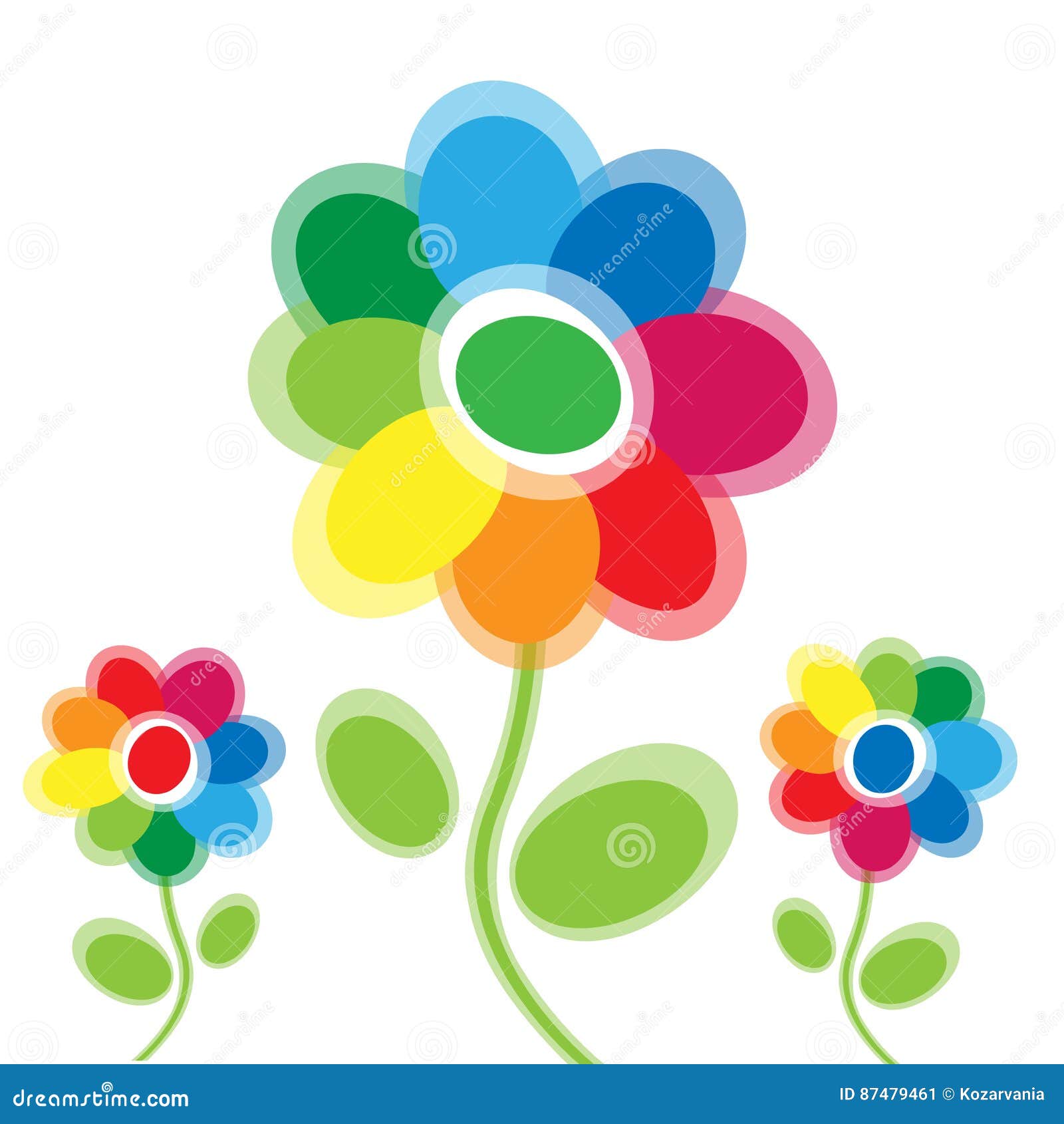 Rainbow colored flower stock vector. Illustration of herbs - 87479461