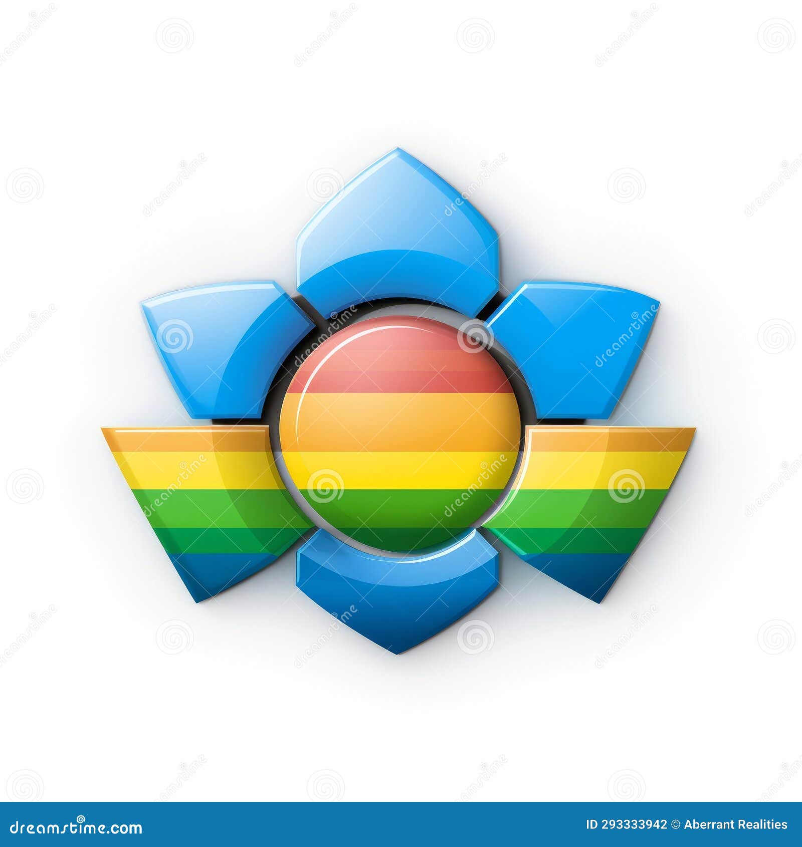 A Rainbow Colored Flower Icon on a White Background Stock Illustration ...