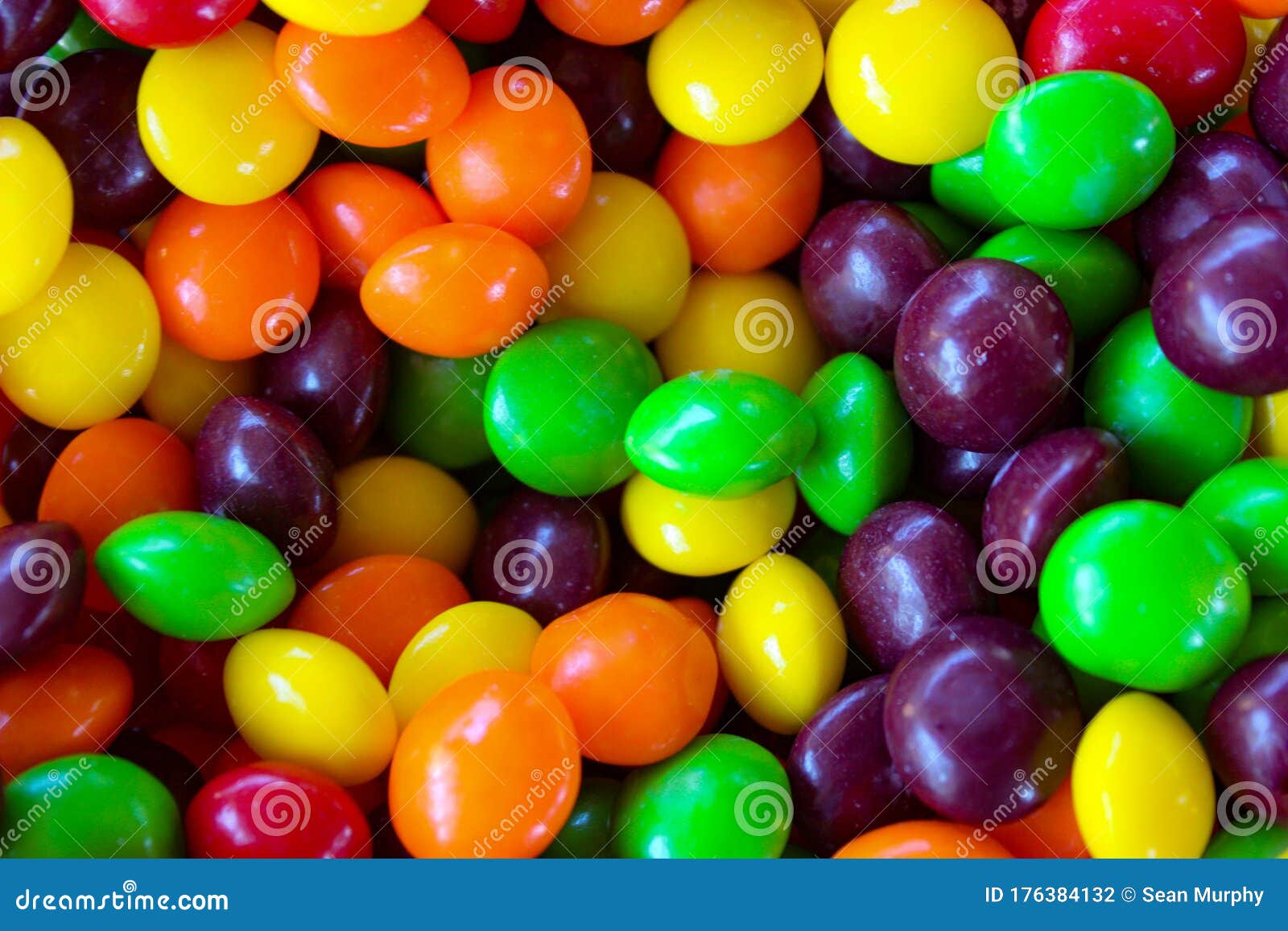 Rainbow Colored Fruit Flavored Candy Stock Photo - Image of green ...