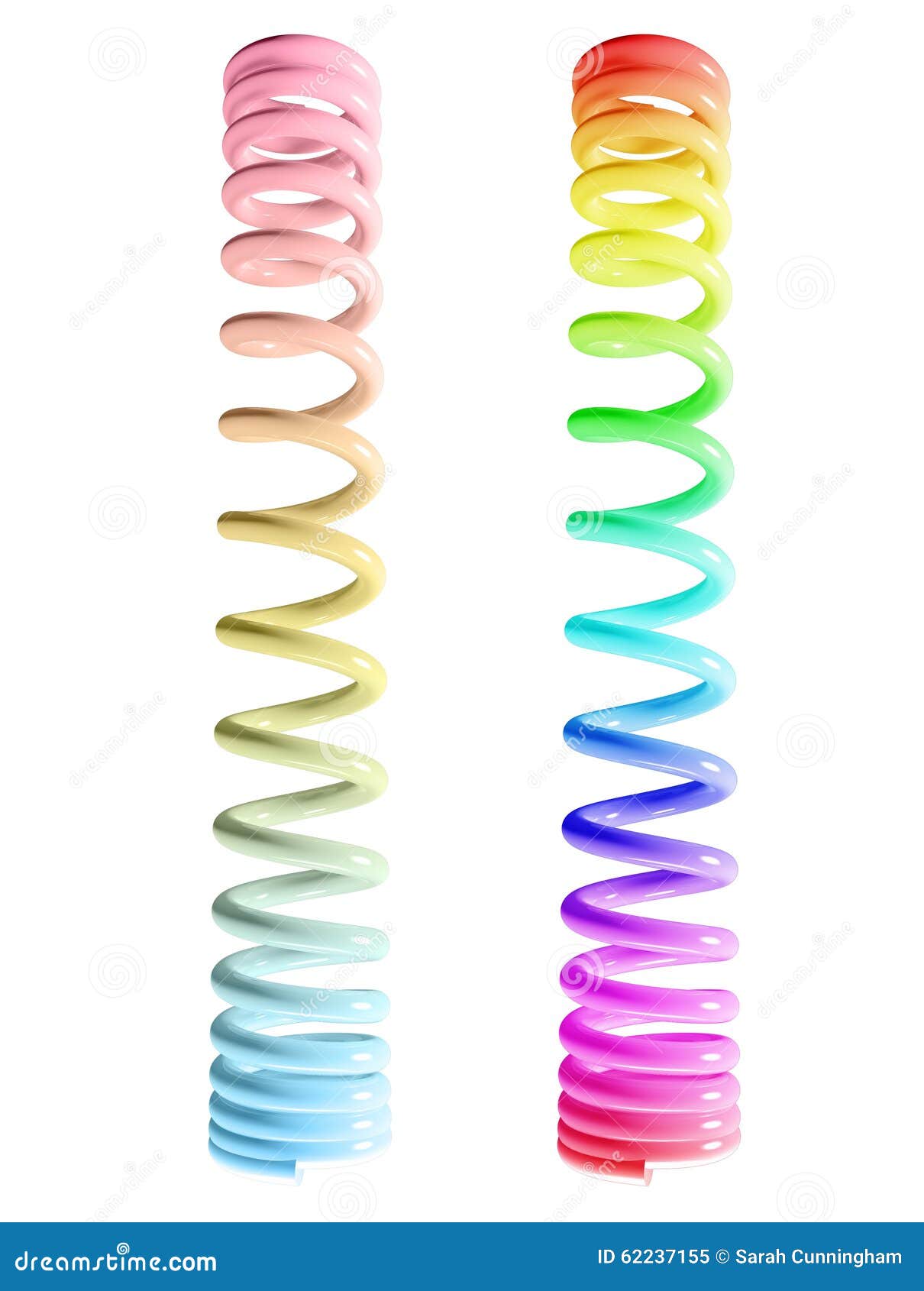 Rainbow Colored Glossy 3D Coil Spring Stock Image - Illustration of ...