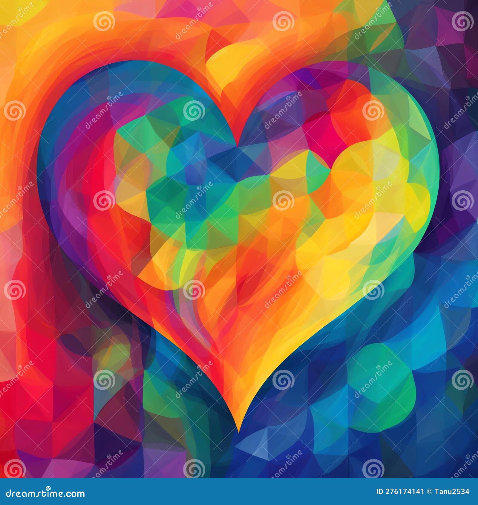 Rainbow-colored Heart: a Flat-style Heart Illustration, with Each ...