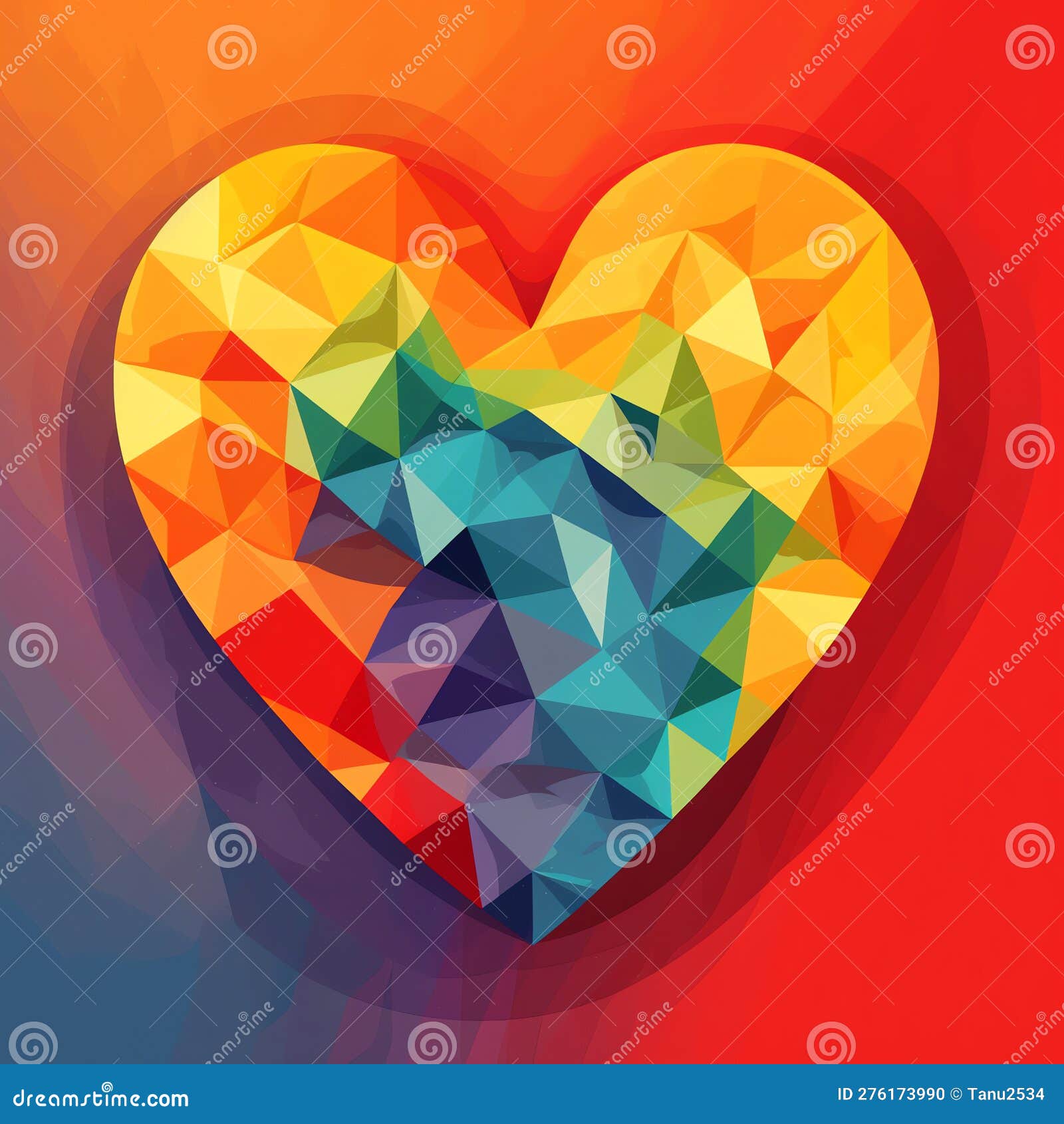 Rainbow-colored Heart: a Flat-style Heart Illustration, with Each ...