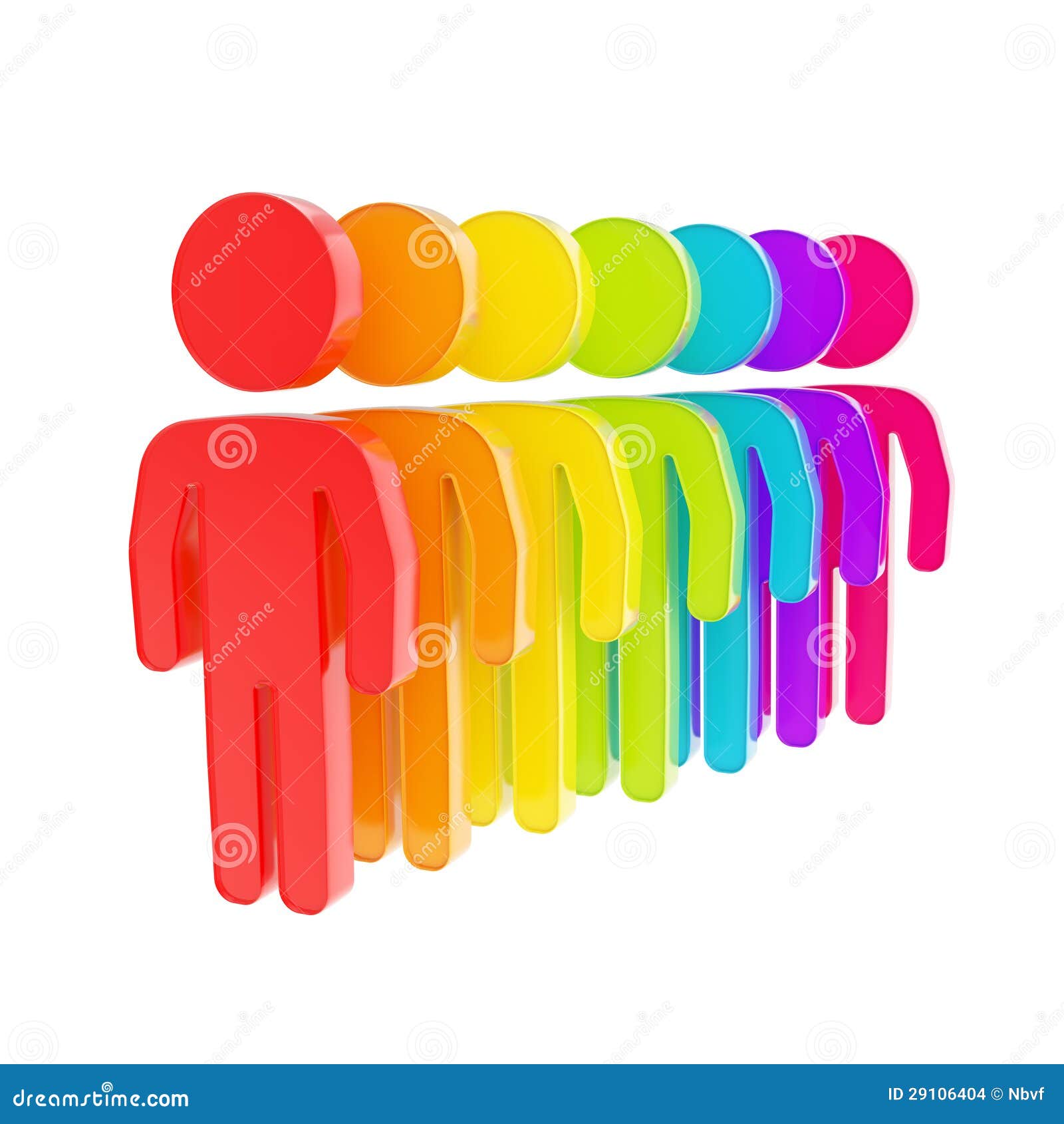 Rainbow Colored Human Figure Emblems Isolated Stock Illustration ...
