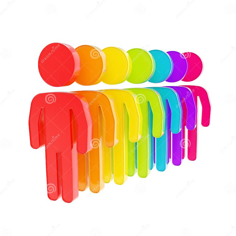 Rainbow Colored Human Figure Emblems Isolated Stock Illustration ...