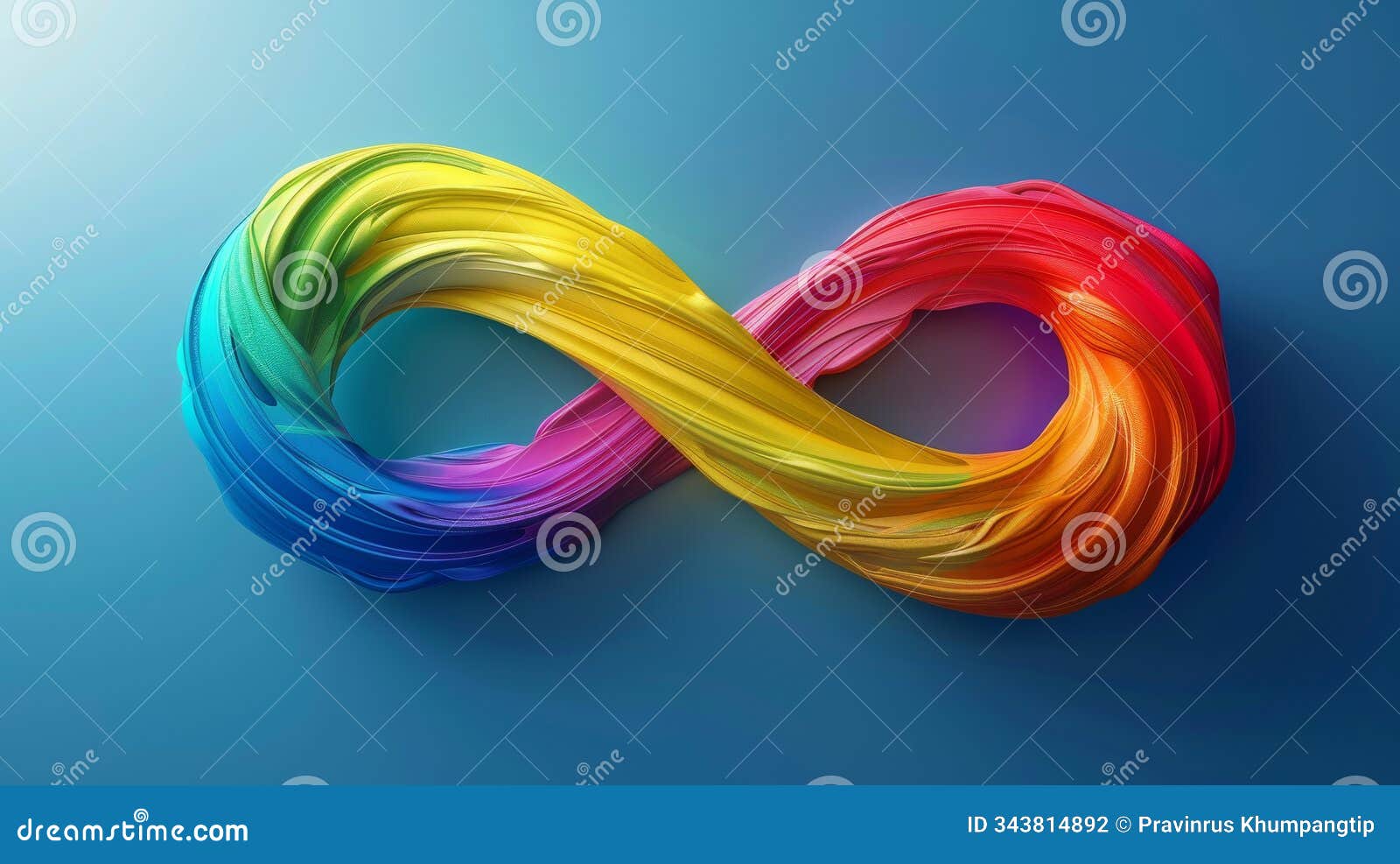 Rainbow Colored Infinity on Blue Background Stock Illustration ...