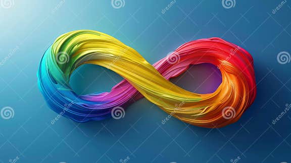 Rainbow Colored Infinity on Blue Background Stock Illustration ...