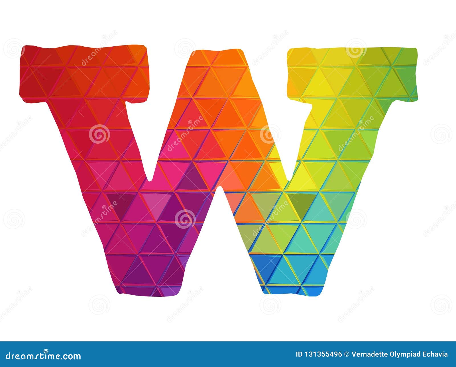 Rainbow Colored Letter W Logo Icon Stock Illustration - Illustration of ...