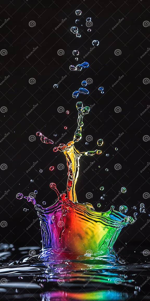 Rainbow-Colored Liquid Splash Stock Photo - Image of magical, stunning ...