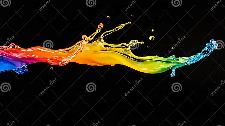 Rainbow-Colored Liquid Splash Stock Image - Image of colors ...