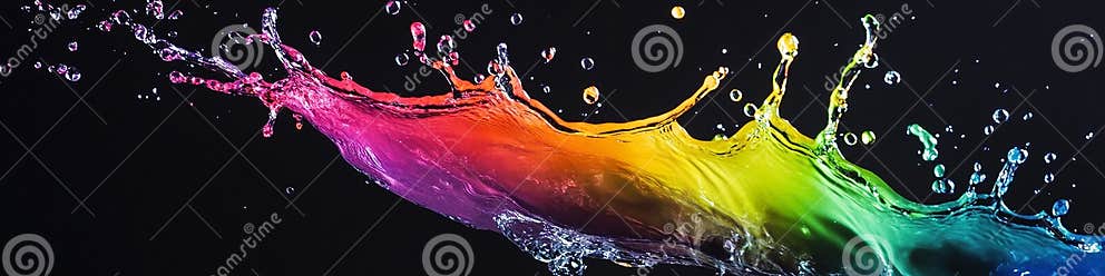 Rainbow-Colored Liquid Splash Stock Image - Image of visual, landscape ...