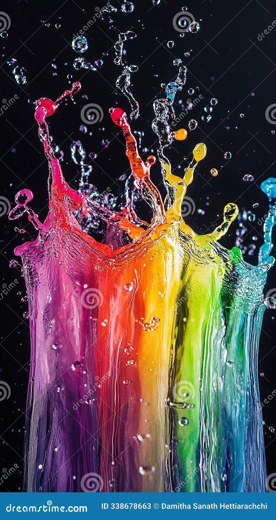 Rainbow-Colored Liquid Splash Stock Image - Image of landscape ...