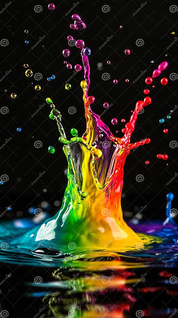 Rainbow-Colored Liquid Splash Stock Photo - Image of picturesque ...