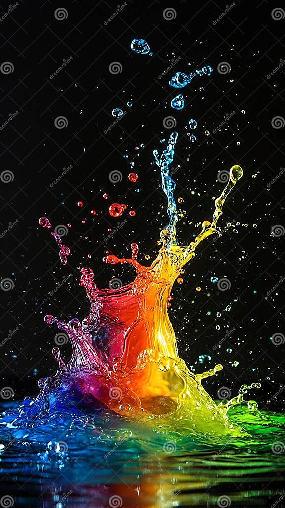 Rainbow-Colored Liquid Splash Stock Photo - Image of stunning ...
