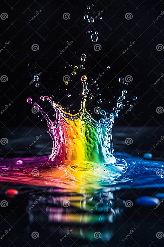 Rainbow-Colored Liquid Splash Stock Image - Image of gradient, sunset ...