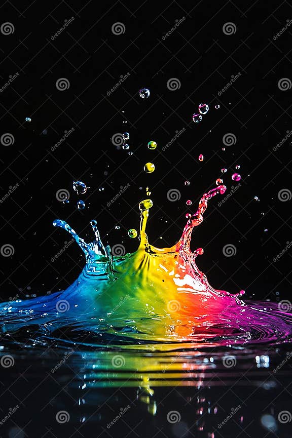 Rainbow-Colored Liquid Splash Stock Photo - Image of picturesque ...