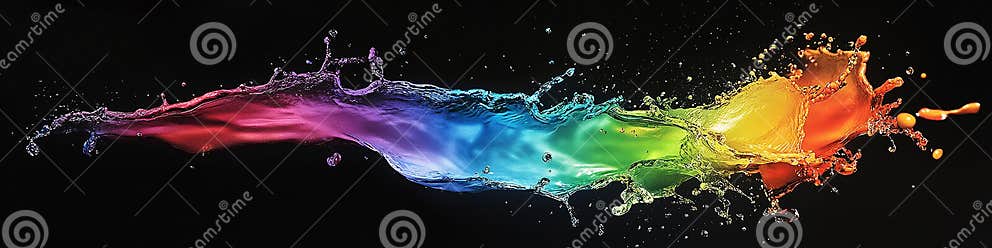Rainbow-Colored Liquid Splash Stock Photo - Image of visual, peaceful ...