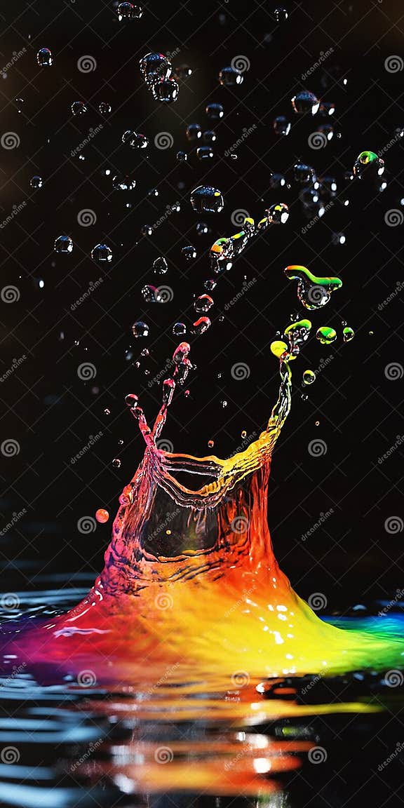 Rainbow-Colored Liquid Splash Stock Photo - Image of scenery, gradient ...