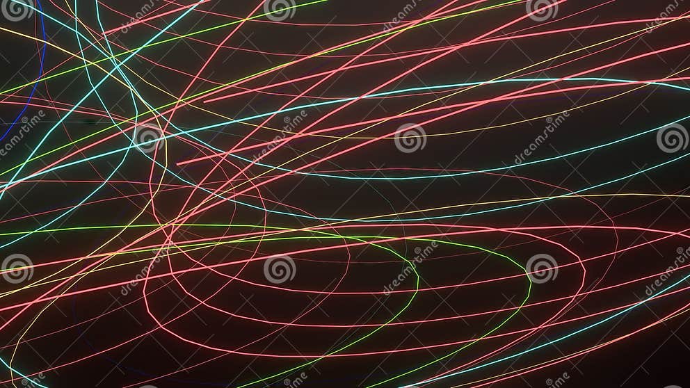 Rainbow -colored Luminous Line -emitting Line Abstract, Dramatic ...