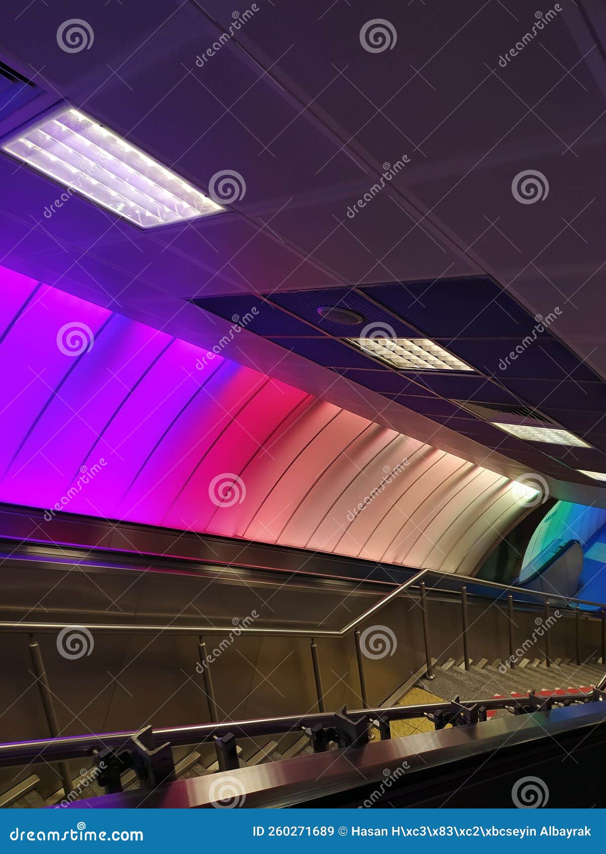 Rainbow Colored Metro Station, Colorful Stock Image - Image of public ...
