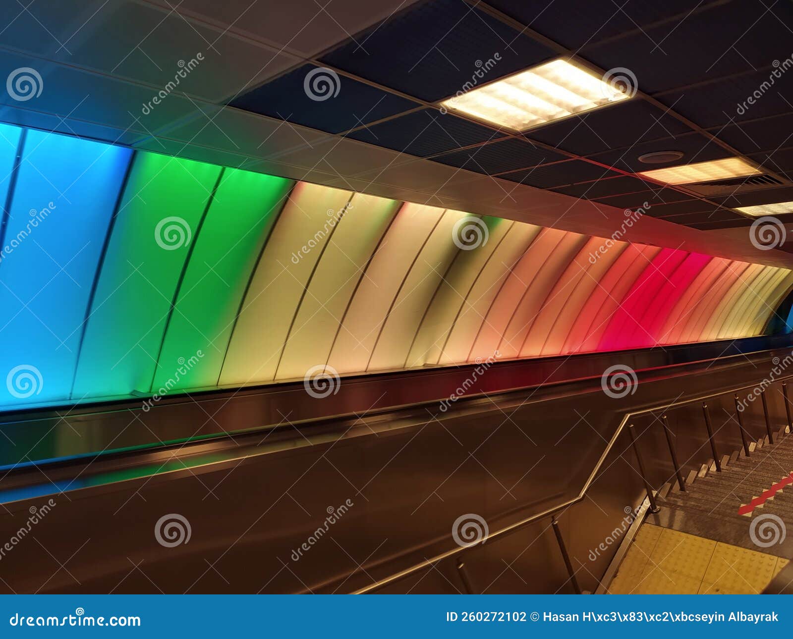 Rainbow Colored Metro Station, Colorful Stock Photo - Image of design ...