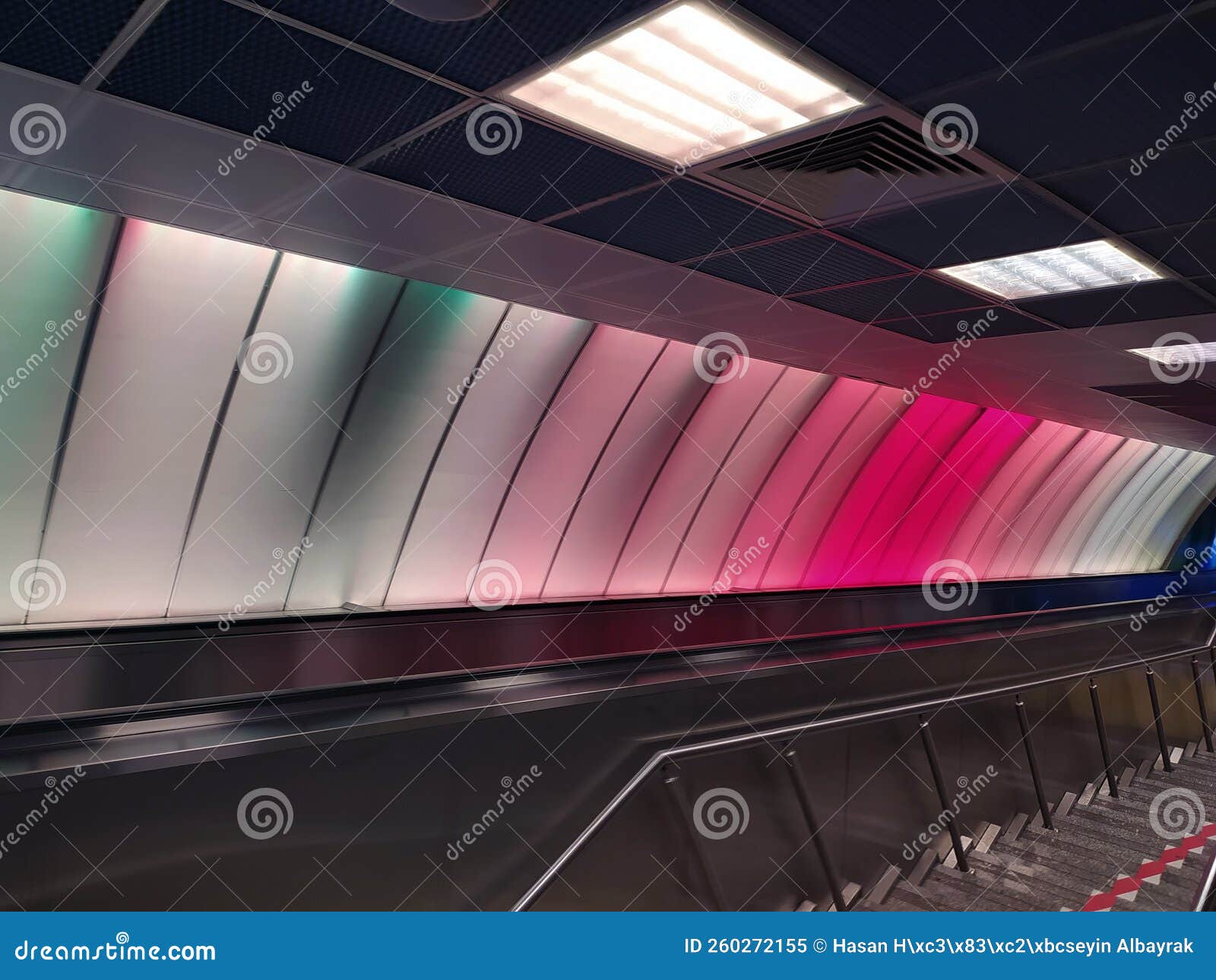 Rainbow Colored Metro Station, Colorful Stock Image - Image of ...