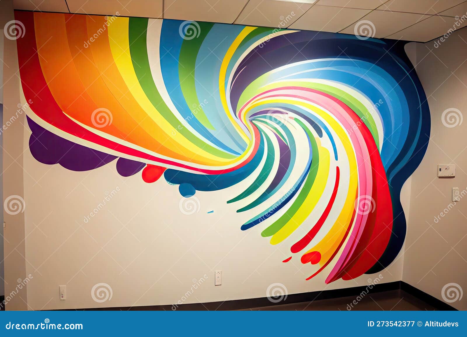 A Rainbow-colored Mural on a Blank Wall, Adding Vibrancy and Energy To ...