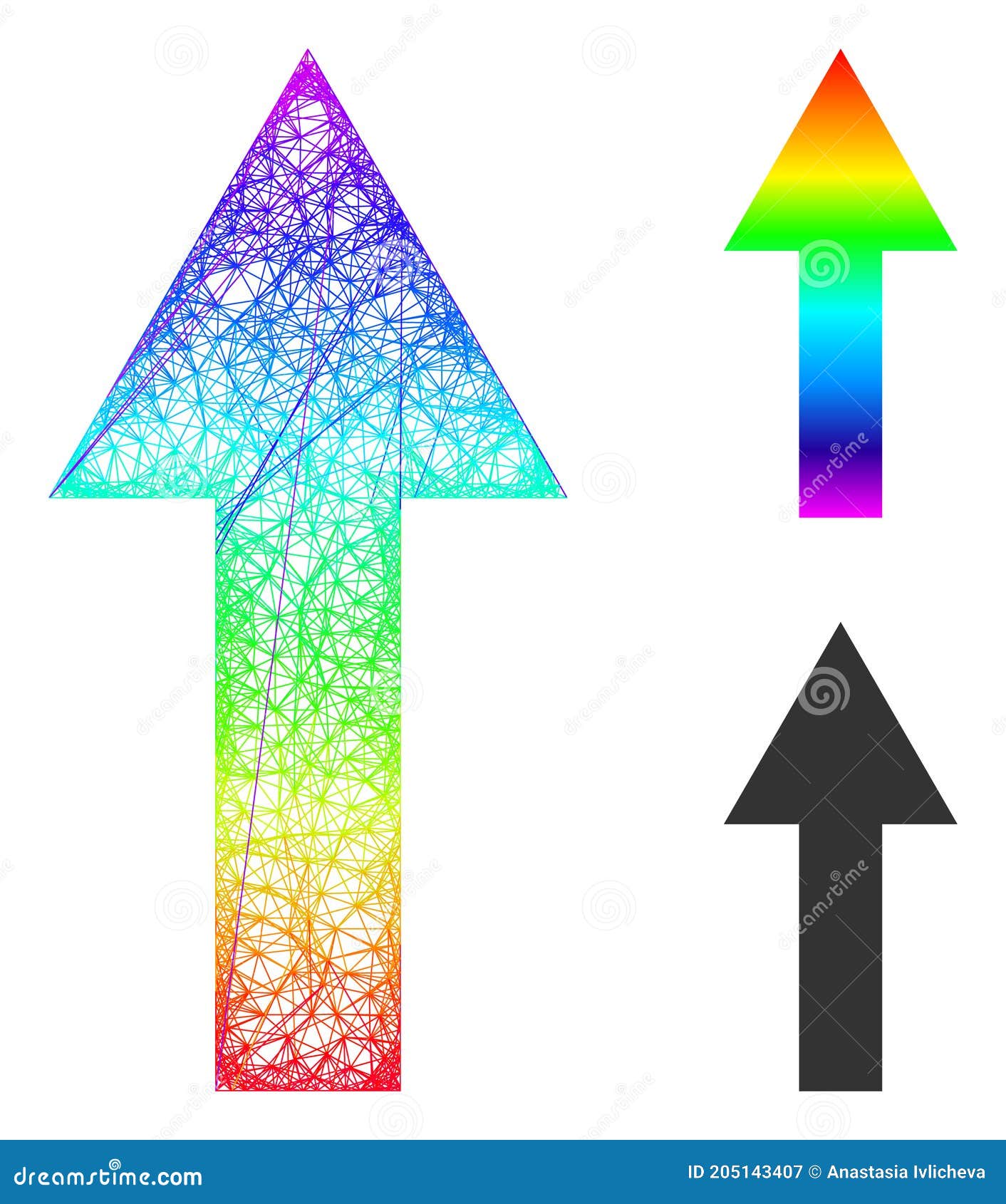 Spectral Linear Gradient Arrow Right Icon Vector Illustration ...