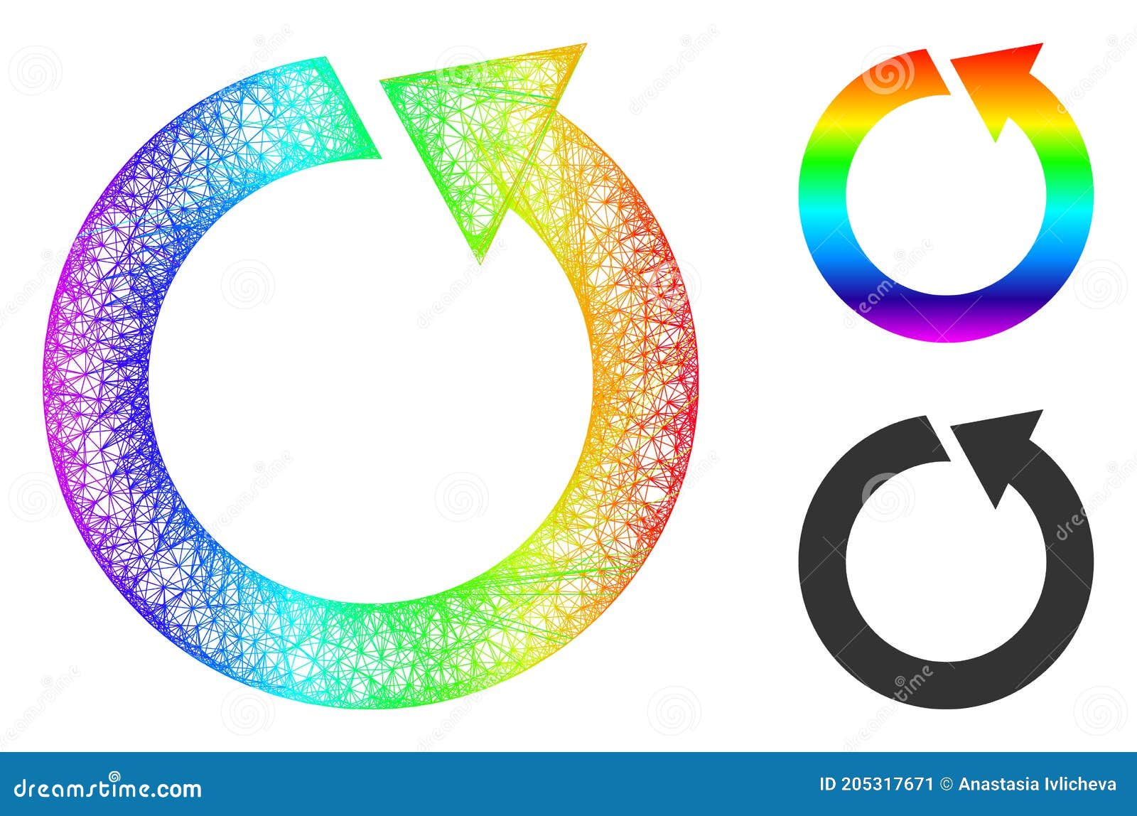 Spectral Hatched Gradient Rotate Ccw Icon Stock Vector - Illustration ...