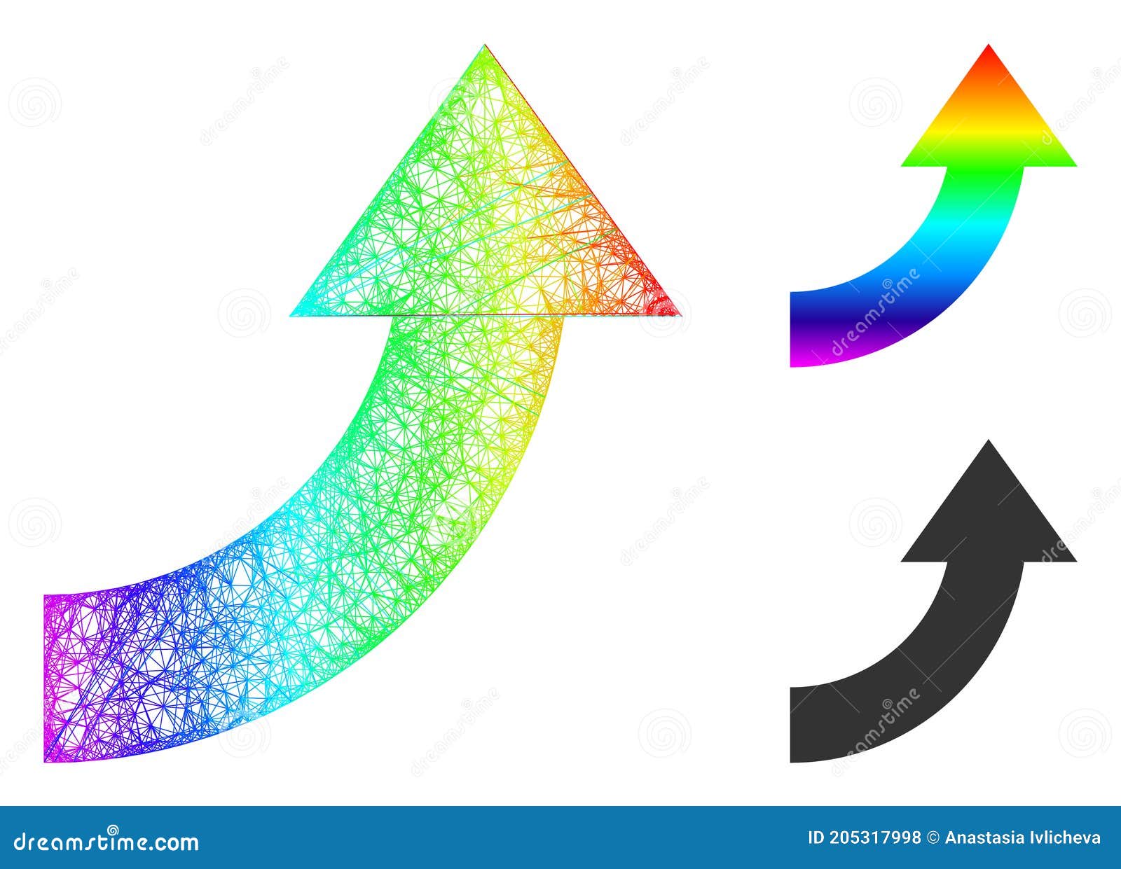 Spectral Linear Gradient Rotate Up Icon Stock Vector - Illustration of ...