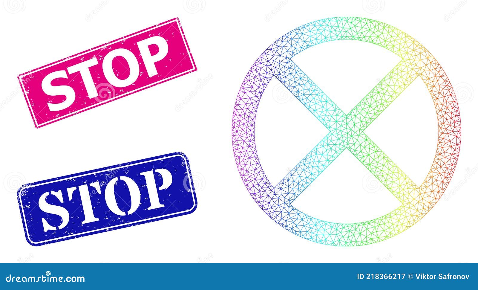 Textured Stop Seals and Spectral Mesh Gradient Stop Stock Vector ...