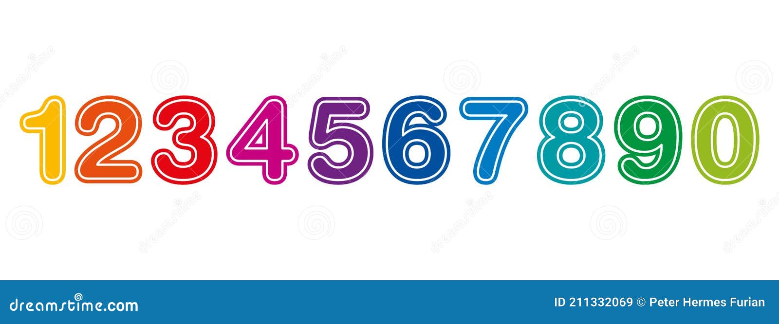 Colored Numbers Pencil Drawing Royalty-Free Stock Photo | CartoonDealer ...