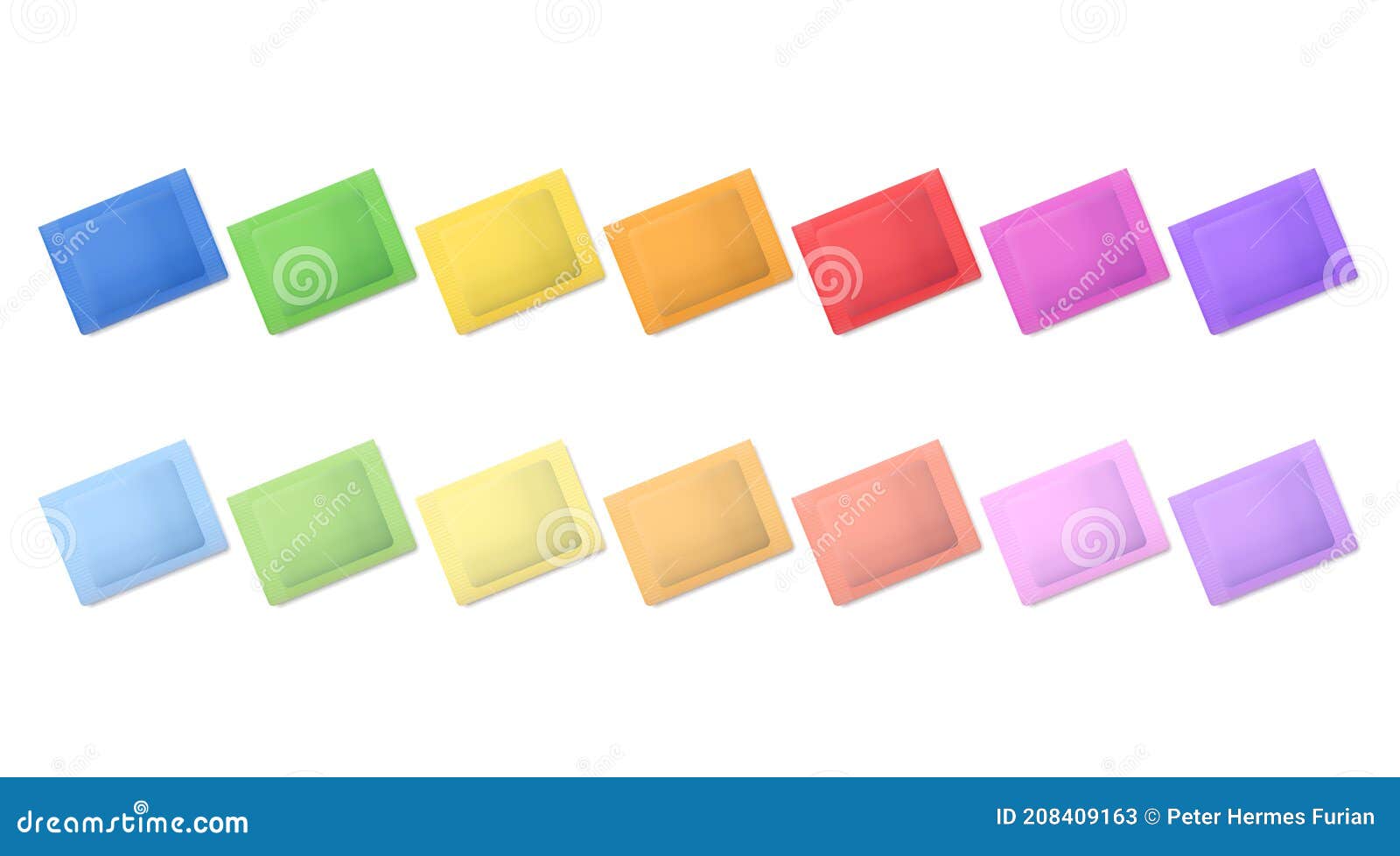 Rainbow Colored Packets, Multicolored Pouches and Small Bags Stock ...