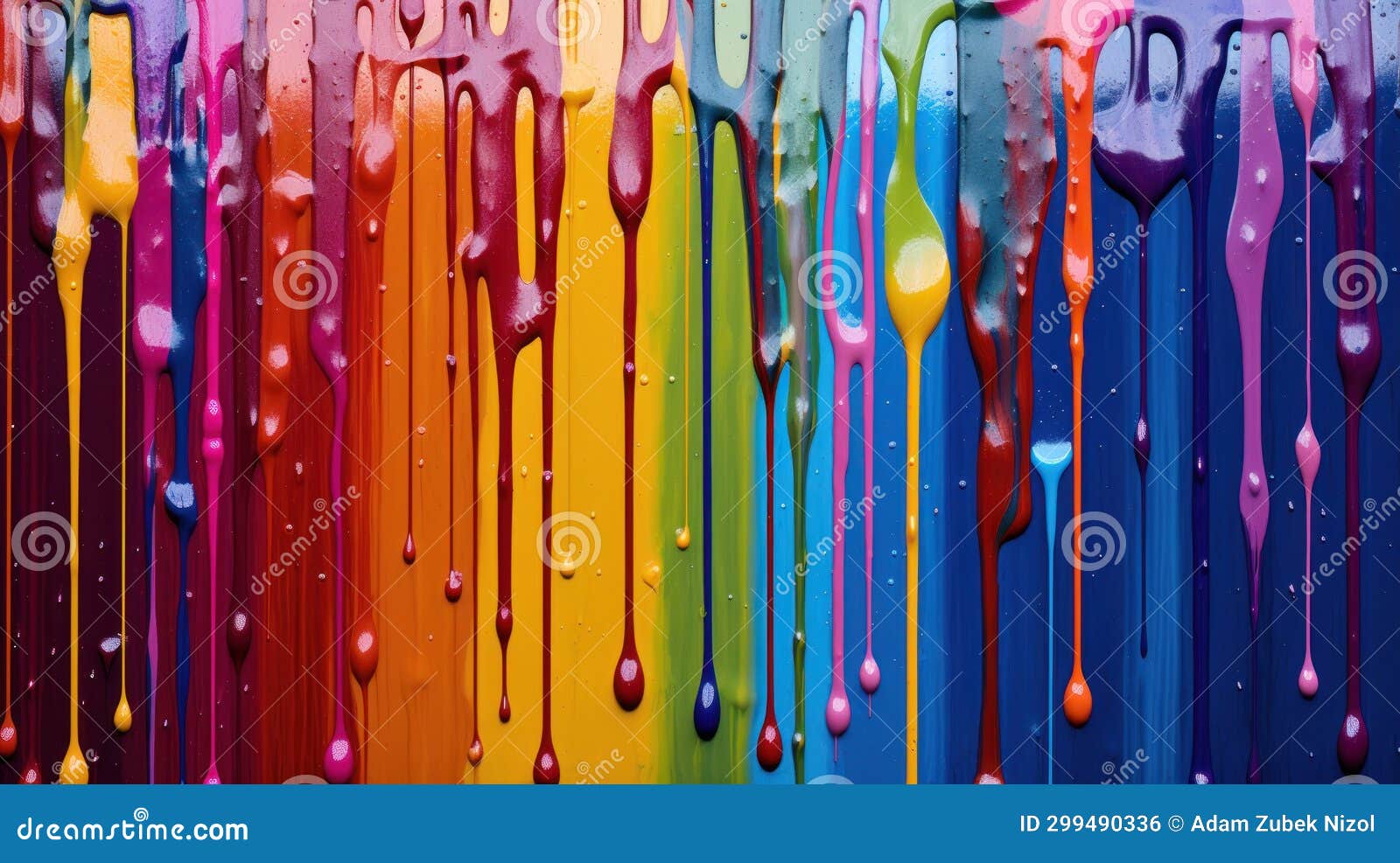 A Rainbow Colored Paint Dripping Stock Illustration - Illustration of ...