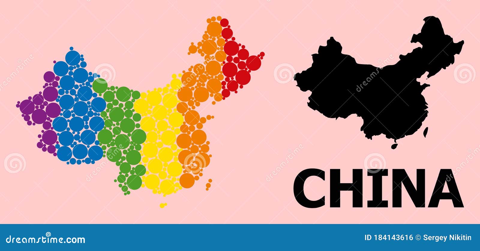 Rainbow Mosaic Map of China for LGBT Stock Vector - Illustration of ...