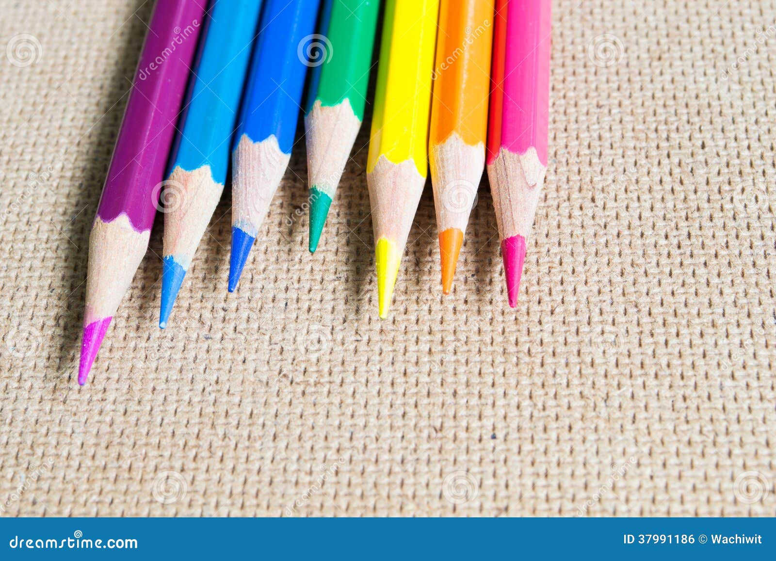 Rainbow colored pencils stock photo. Image of rainbow - 37991186
