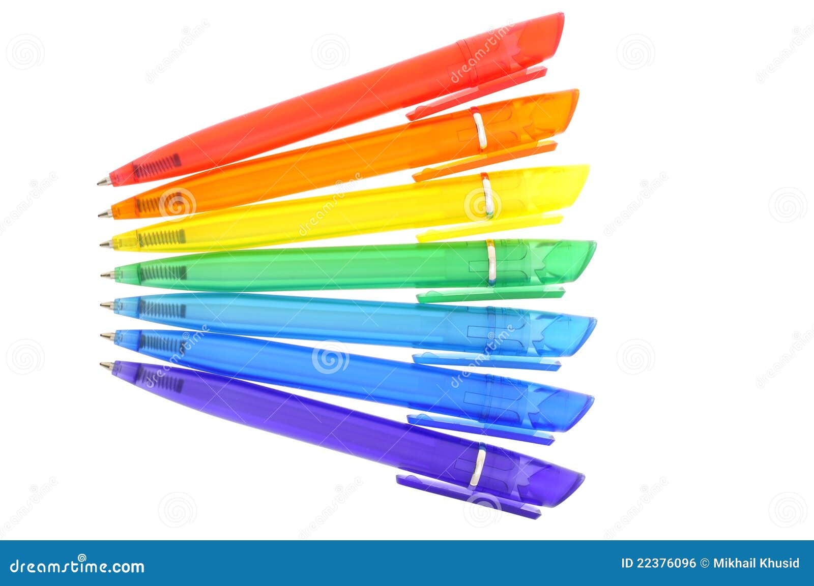 Rainbow of colored pens stock photo. Image of light, colored - 22376096