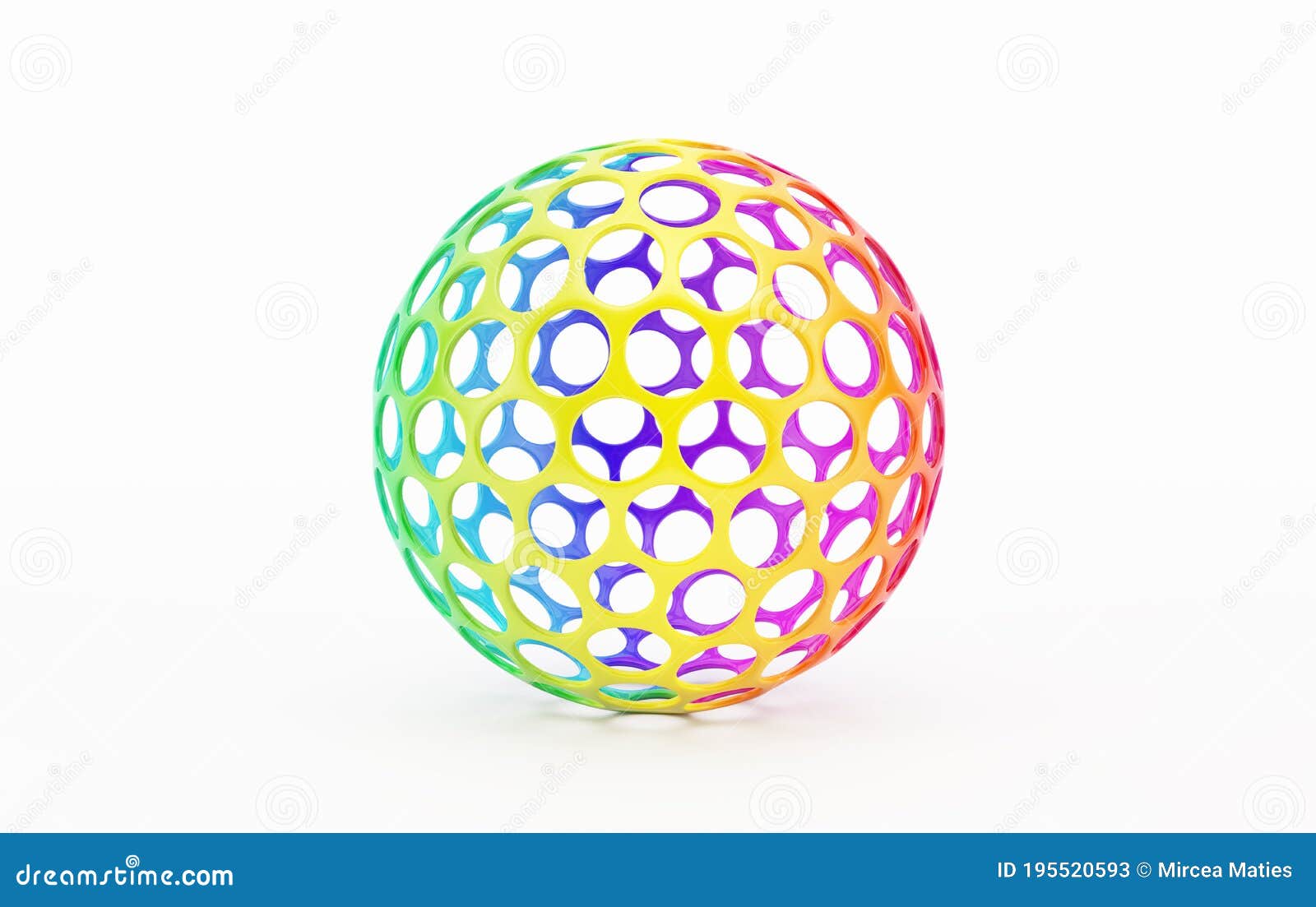 Rainbow Colored Perforated Ball Stock Illustration - Illustration of ...