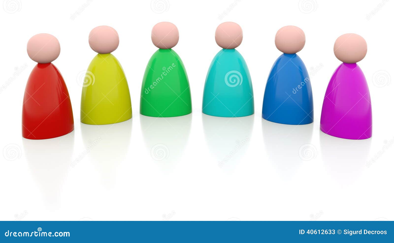 6 rainbow-colored persons stock illustration. Illustration of colors ...