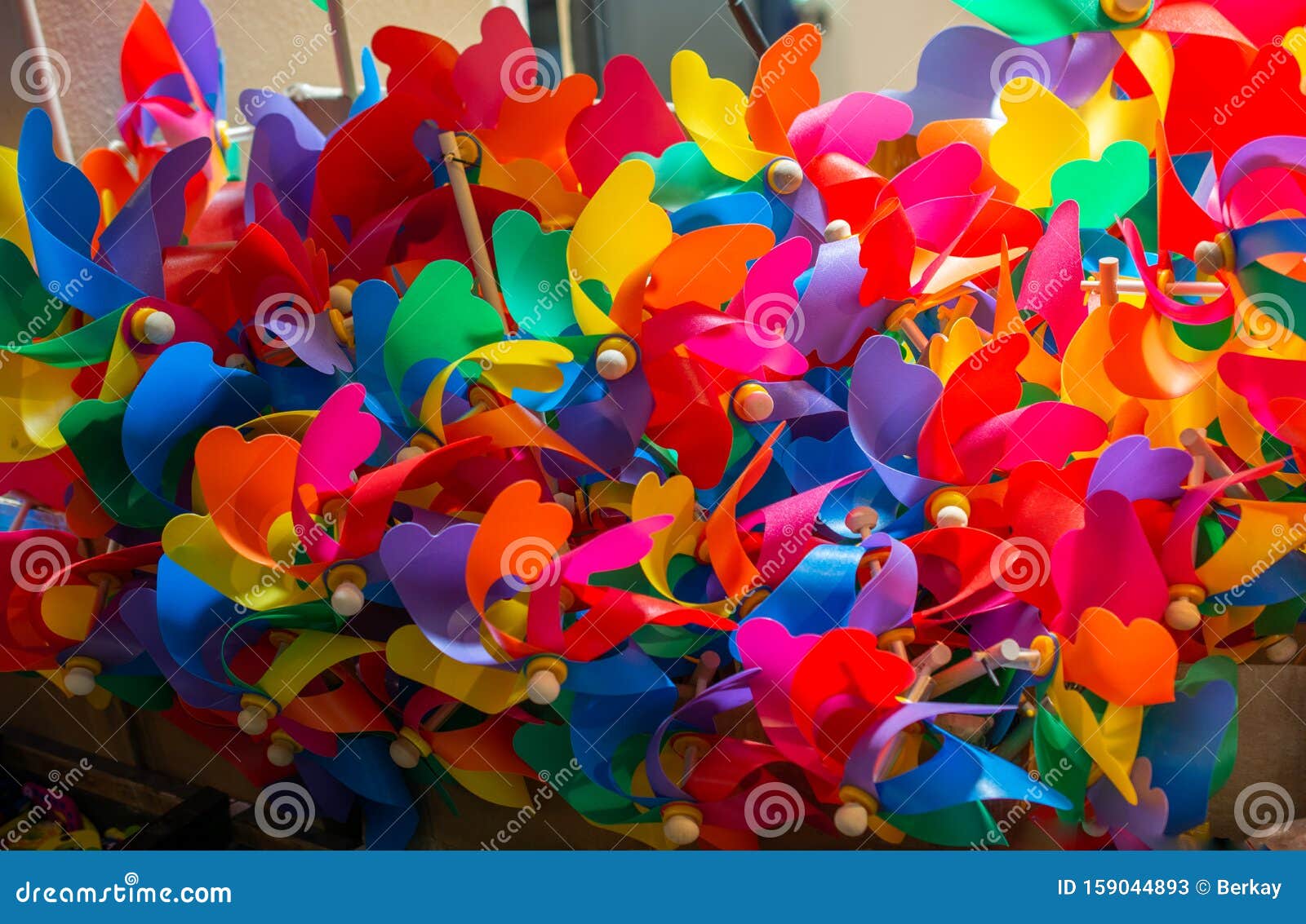 Colorful Pinwheels on Sale in the View Stock Image - Image of colorful ...