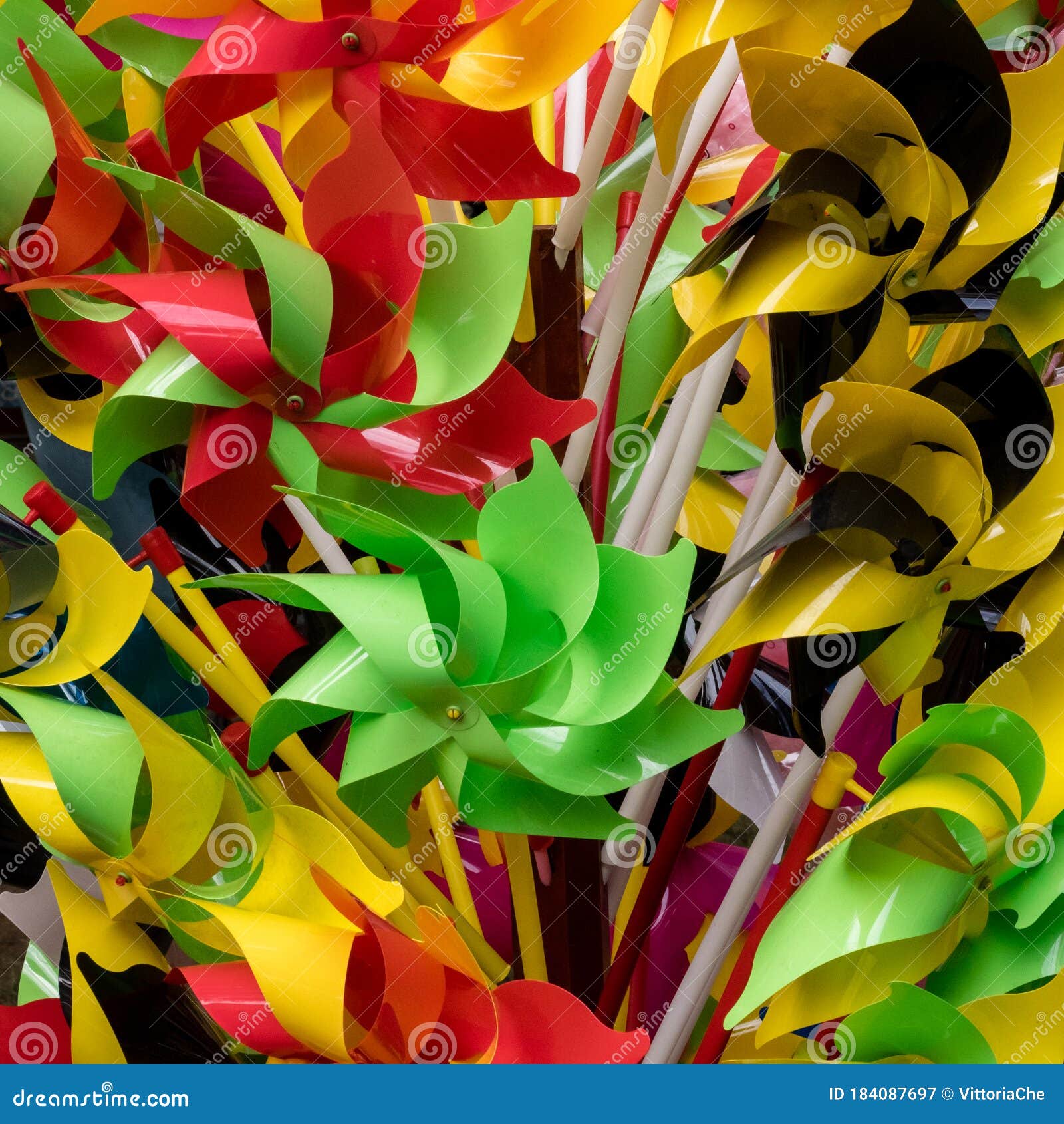 Rainbow Colored Pinwheels Toys. Pinwheel Background Stock Image - Image ...